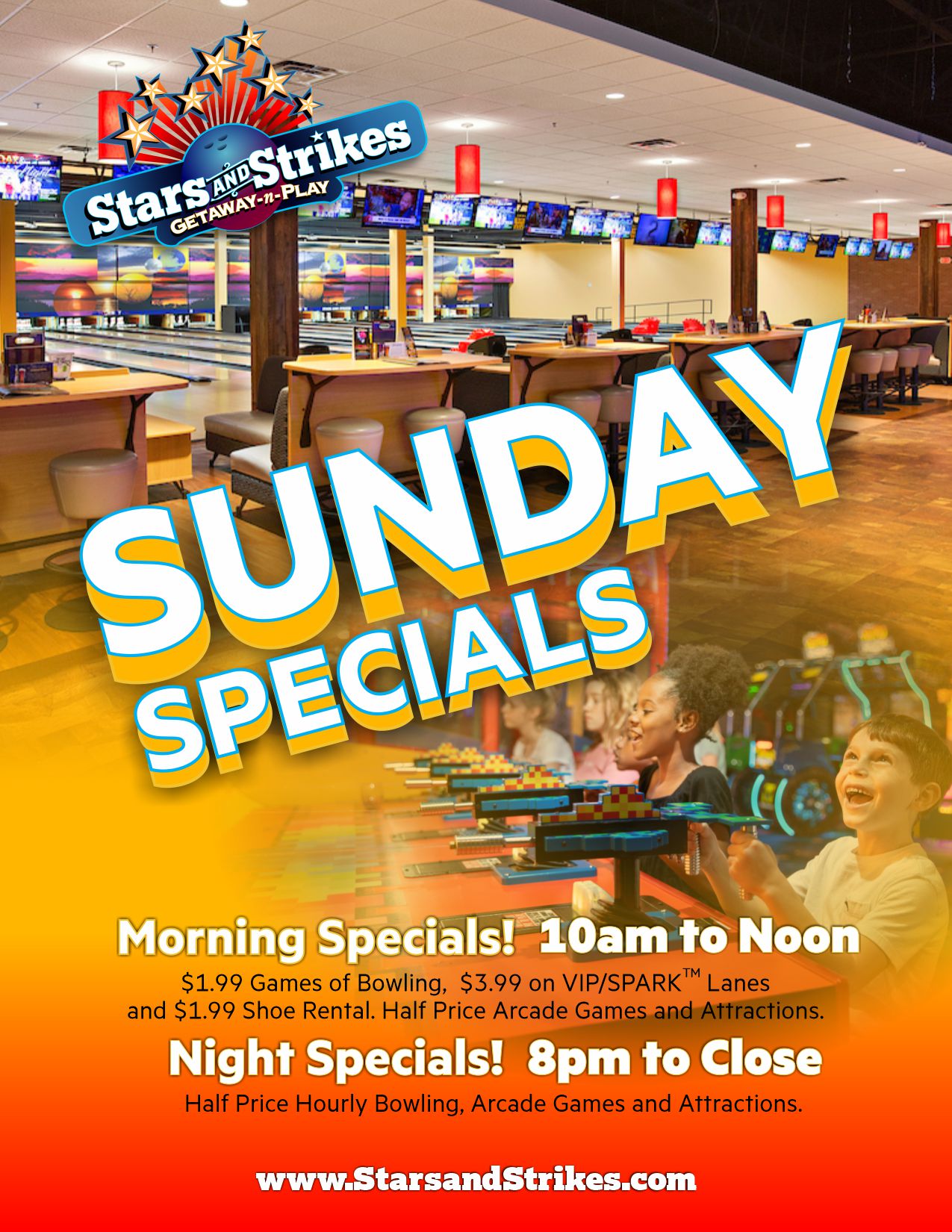 Sunday Night Half Price Bowling, Arcade, and Attractions - SPARK ...